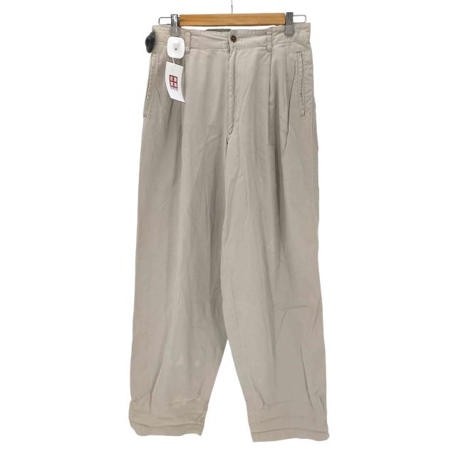 ISSEY MIYAKE(イッセイミヤケ) 90-00S 黒タグ 2タック コットン ツイル ワイド チノ スラックス パンツ メンズ 表記無 【中古】【ブランド古着バズストア】