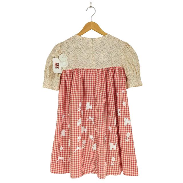 USED古着(ユーズドフルギ) {{hanagsugiyama}} チェック×花柄 ギャザーデザインチュニック domestic レディース 表記無 【中古】【ブランド古着バズストア】