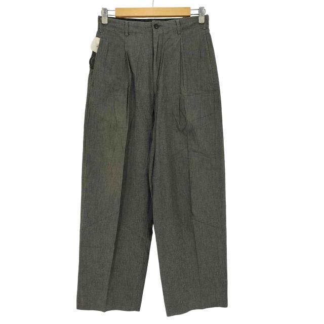 COMME des GARCONS HOMME(コムデギャルソンオム) 80-90s archive 金文字タグ カスリ 1タック コットン センタープレス ワイド テーパード スラックス メンズ JPN：M 【中古】【ブランド古着バズストア】