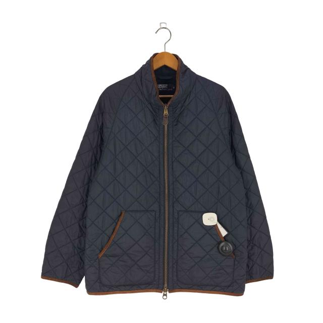 POLO RALPH LAUREN(ポロラルフローレン) 裏地フリース エルボーパッチ ダブルジップ キルティングジャケット メンズ  LL【中古】【ブランド古着バズストア】