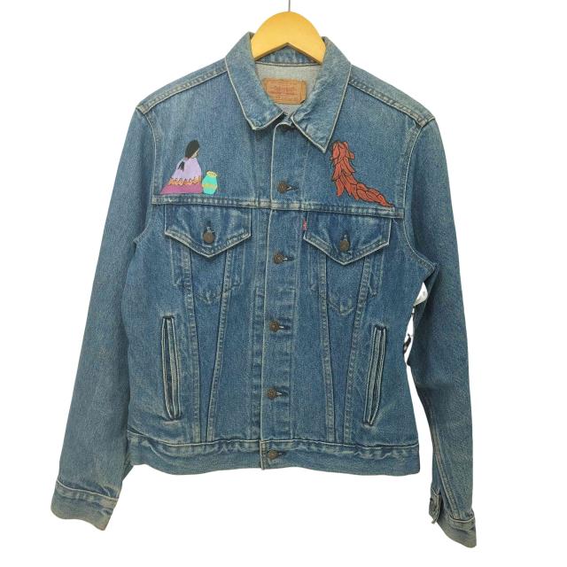 Levis(リーバイス) 80S USA製 70505 ボタン裏777 ペイント加工 4ポケット トラッカー ジャケット メンズ  40R【中古】【ブランド古着バズストア】