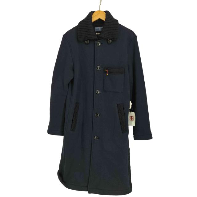 BLUE BLUE(ブルーブルー) 裏起毛 ウールニット切替 ステンカラーコート メンズ JPN：3 【中古】【ブランド古着バズストア】