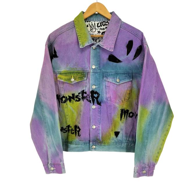 USED古着(ユーズドフルギ) MONSTER 両面プリント マルチカラー デニムジャケット メンズ JPN：M 【中古】【ブランド古着バズストア】