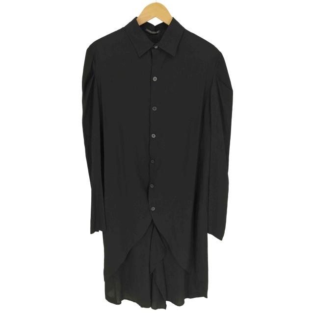 Yohji Yamamoto(ヨウジヤマモト) collections 24AW CELLULOSE POPLIN ROUNDED HEM SHIRT DRESS セルロースポプリン ラウンデッドヘム シャツドレス 【中古】【ブランド古着バズストア】