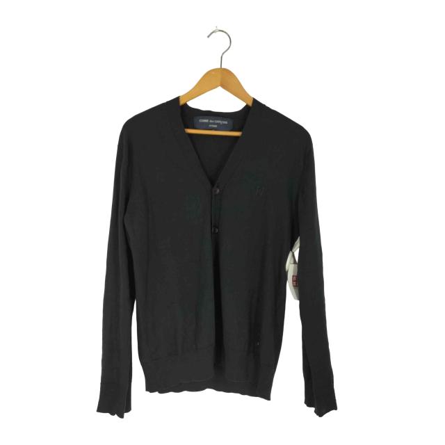 COMME des GARCONS HOMME(コムデギャルソンオム) AD2009 09AW Hロゴ 後染め コットンカシミヤ カーディガン メンズ JPN：S 【中古】【ブランド古着バズストア】