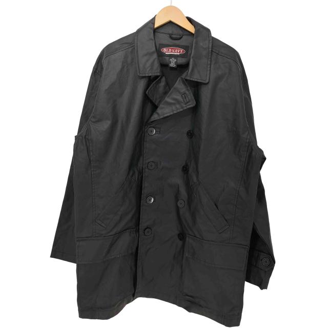 OLD NAVY(オールドネイビー) 90s PVC コーティング マルチポケット ダブルブレスト コットン ピーコート メンズ import：L 【中古】【ブランド古着バズストア】