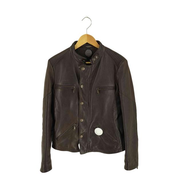 USED古着(ユーズドフルギ) {{SANTACROCE}} イタリア製 レザーバイカージャケット メンズ  48【中古】【ブランド古着バズストア】