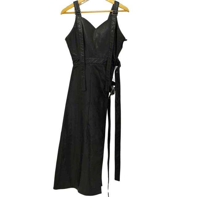 KEMONO(ケモノ) 2021AW Faux Leather Asymmetry Bustier Onepiece シンセティックレザーワンピース レディース FREE 【中古】【ブランド古着バズストア】