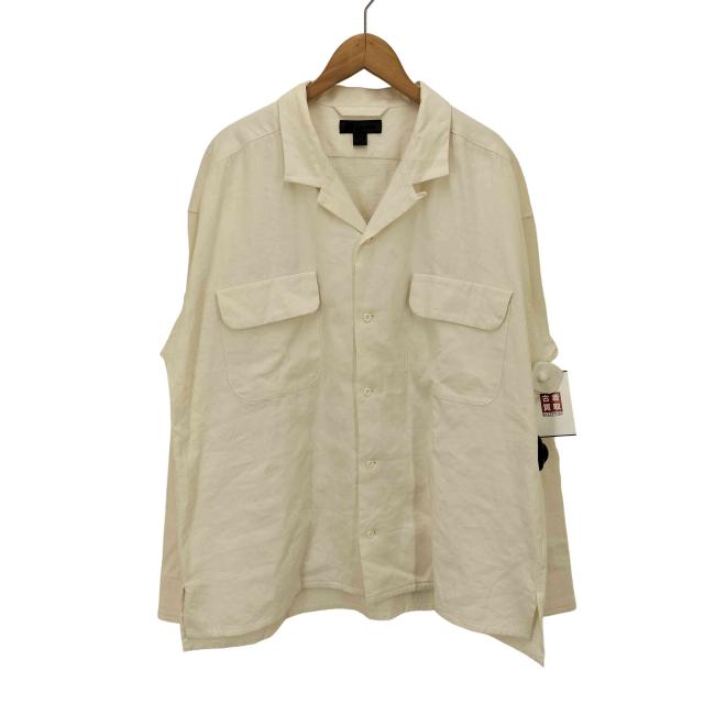 NIGEL CABOURN(ナイジェルケーボン) オープン カラー シャツ リネン フリース OPEN COLLAR SHIRT LINEN FLEECE リネンコットン ボックスシャツ メンズ  52【中古】【ブランド古着バズストア】