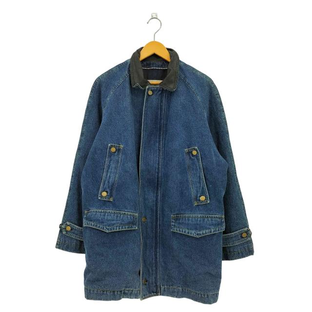 USED古着(ユーズドフルギ) {{MONACO CLIMAX}}レザーカラー ジップアップ カバーオールジャケット メンズ  48/M【中古】【ブランド古着バズストア】