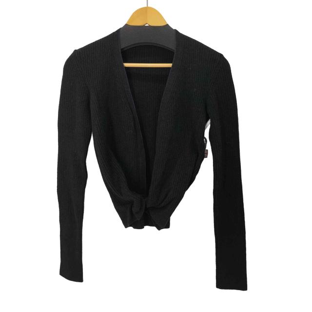 JACQUEMUS(ジャックムス) Nou? Cropped Twist-Front Ribbed Top レディース  34【中古】【ブランド古着バズストア】