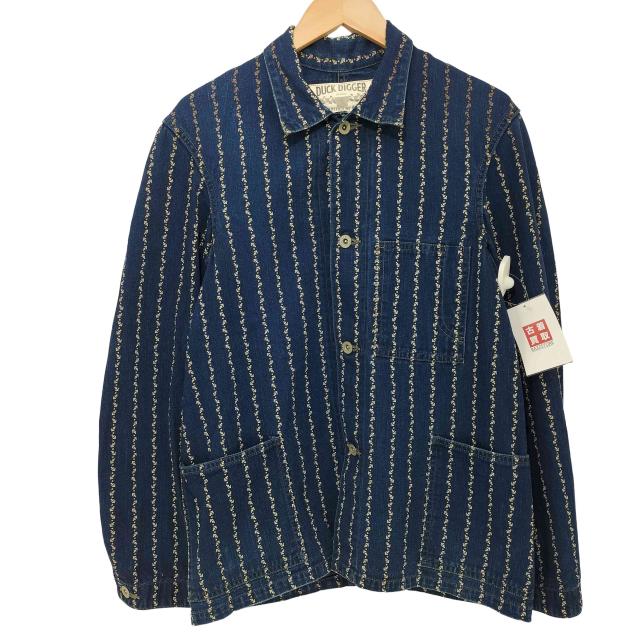 USED古着(ユーズドフルギ) DUCK DIGGER 錨ストライプ デニムカバーオール メンズ  W36【中古】【ブランド古着バズストア】