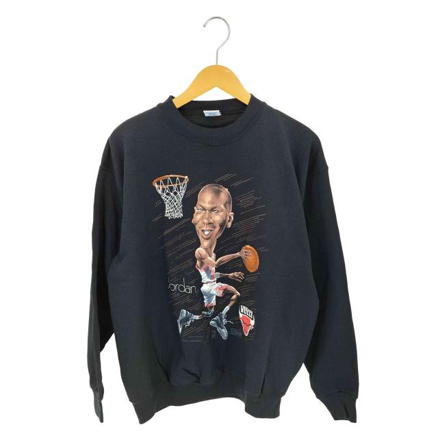 USED古着(ユーズドフルギ) SAL EM SPORTSWEAR 90s USA製 NBA バスケットボールプレーヤープリント クルーネック スウェット メンズ import：L 【中古】【ブランド古着バズストア】