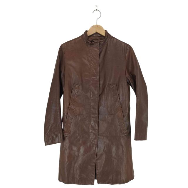 USED古着(ユーズドフルギ) カウレザー比翼スタンドカラーコート レディース  M【中古】【ブランド古着バズストア】