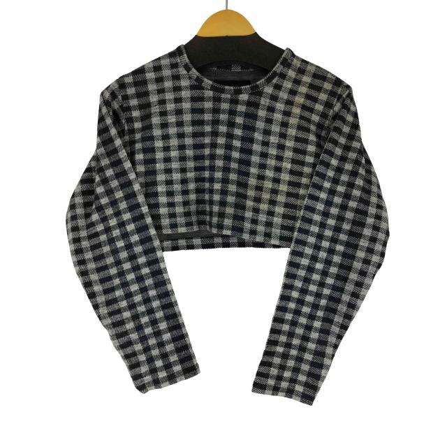 tricot COMME des GARCONS(トリココムデギャルソン) 80S ブロックチェッククロップドニットトップス レディース 表記無 【中古】【ブランド古着バズストア】