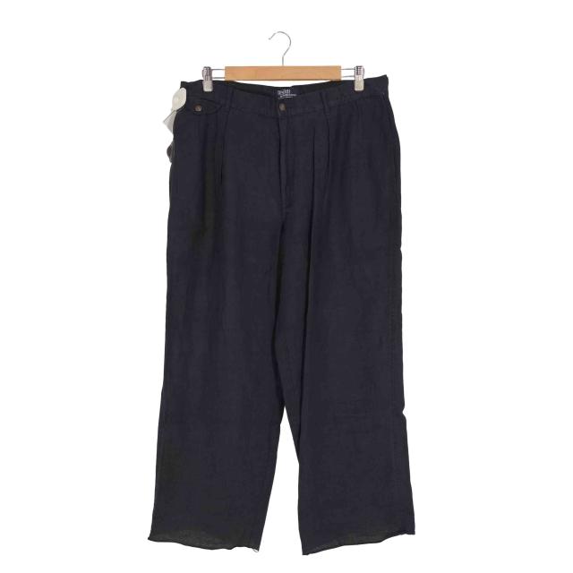 POLO RALPH LAUREN(ポロラルフローレン) 90s USA製 ブラック リネン100％ ポケット ツータック ワイドスラックス メンズ 表記無 【中古】【ブランド古着バズストア】