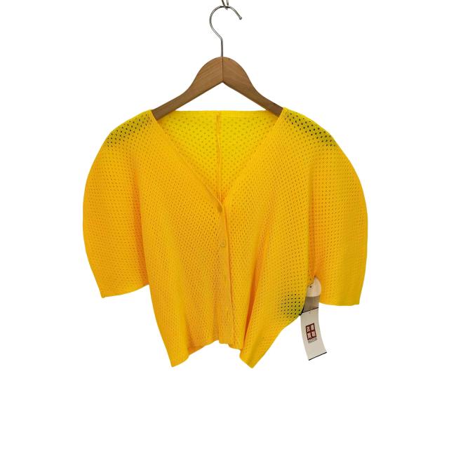 PLEATS PLEASE ISSEY MIYAKE(プリーツプリーズイッセイミヤケ) ボリュームスリーブ メッシュ カーディガン レディース JPN：3 【中古】【ブランド古着バズストア】