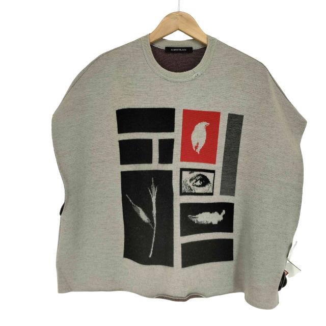 ALMOSTBLACK(オールモストブラック) フロントデザインプルオーバーニットベスト メンズ  F【中古】【ブランド古着バズストア】