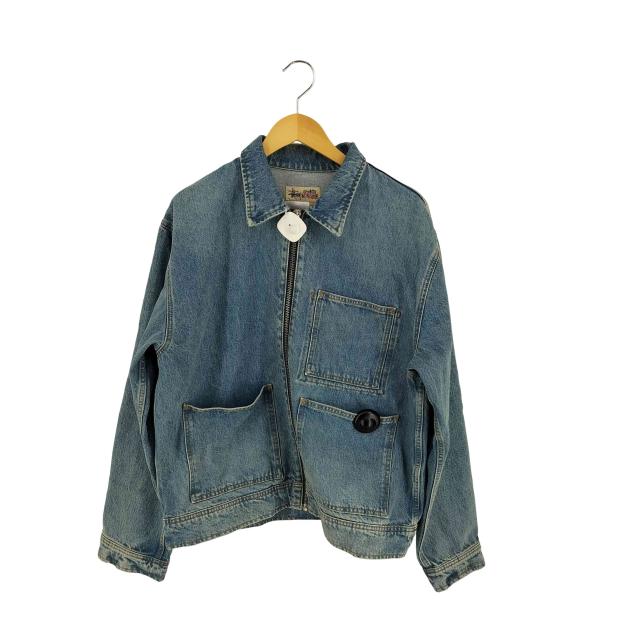 Stussy(ステューシー) WORK GEAR DENIM ZIP WORK JACKET ジップアップ デニム ジャケット メンズ import：L 【中古】【ブランド古着バズストア】