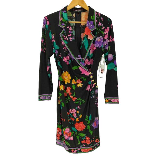 LEONARD(レオナール) ウールシルク フラワープリント フロントクロスワンピース レディース JPN：M 【中古】【ブランド古着バズストア】