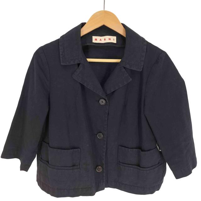 MARNI(マルニ) ポルトガル製 3B リネン混 マルチポケット クロップド ジャケット レディース EUR：40 【中古】【ブランド古着バズストア】