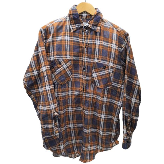 BIG MAC(ビッグマック) 60-70S 香港製 両ポケ プリントネル L/S チェック シャツ メンズ import：M 【中古】【ブランド古着バズストア】