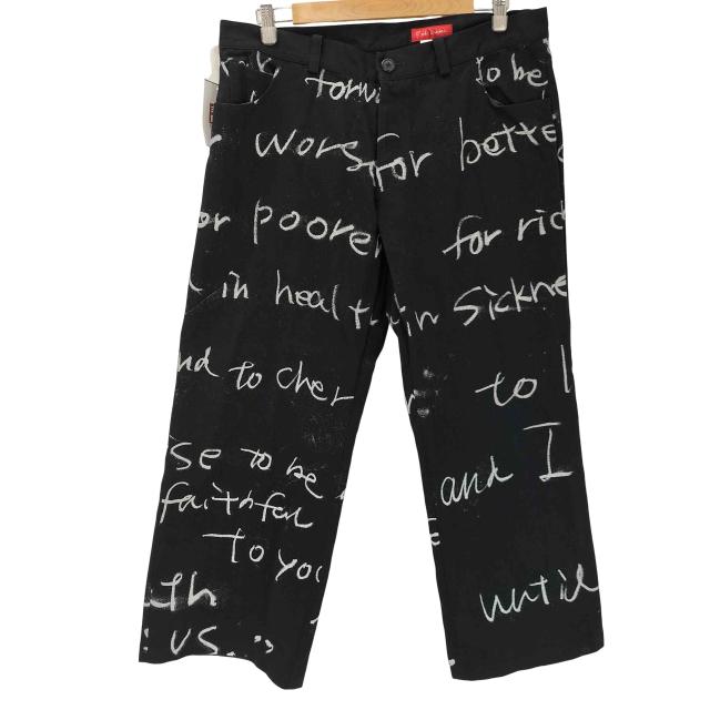 Ys Red Label(ワイズレッドレーベル) メッセージプリント ワイドパンツ レディース JPN：2 【中古】【ブランド古着バズストア】