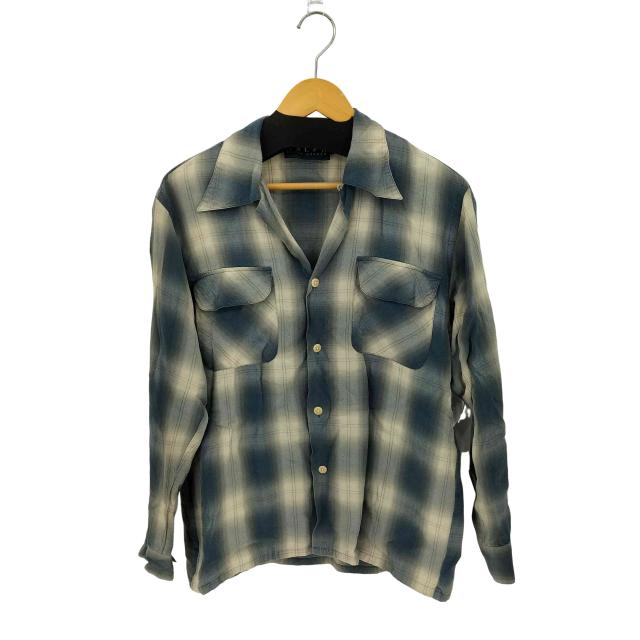 RALPH LAUREN(ラルフローレン) オンブレチェック レーヨン オープンカラー長袖シャツ メンズ  11【中古】【ブランド古着バズストア】