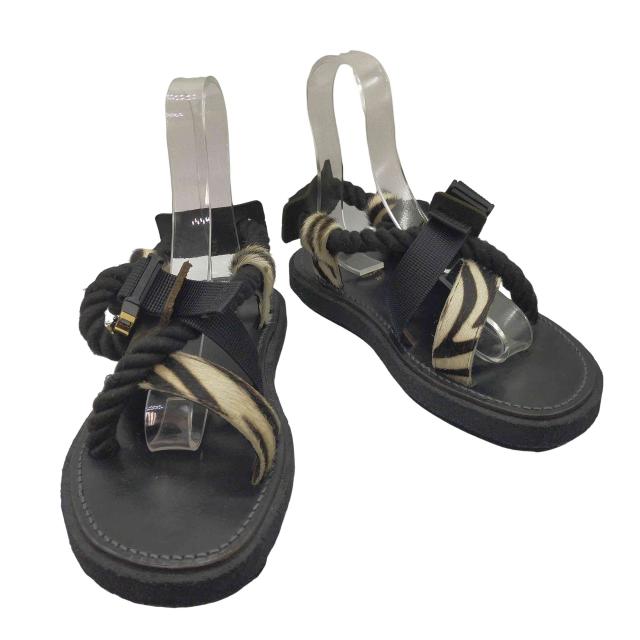 Sacai(サカイ) 20SS ロープサンダル Vibram ソール レザー サンダル レディース JPN：37 【中古】【ブランド古着バズストア】
