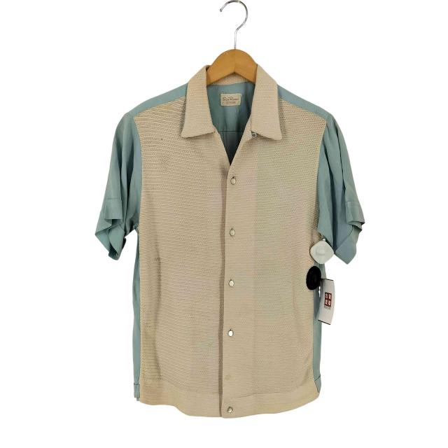 USED古着(ユーズドフルギ) {{San Remo}} 50-60s テクスチャー切替 レーヨン オープンカラーシャツ メンズ import：M 【中古】【ブランド古着バズストア】