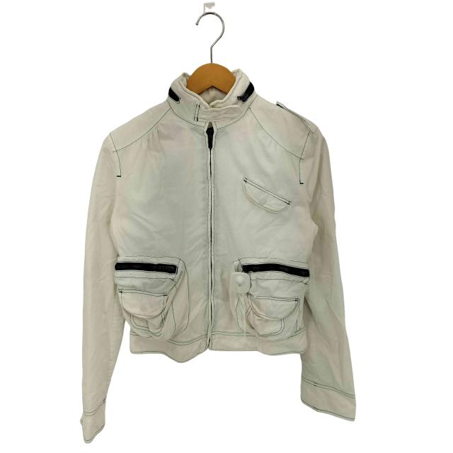 DKNY JEANS(ダナキャランニューヨークジーンズ) 00s マルチポケット ステッチデザイン クロップドジップアップジャケット Y2K レディース  M【中古】【ブランド古着バズストア】