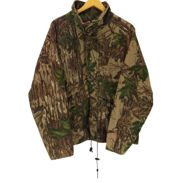 Cabelas(カベラス) 80-90S Whitetail Clothing USA製 ロゴ プリント リアルツリーカモ 迷彩柄  スタンドネック フリース ブルゾン ジャケット メンズ 表記無 【中古】【ブランド古着バズストア】
