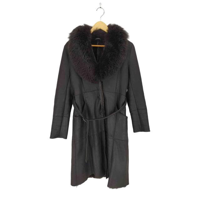 USED古着(ユーズドフルギ) {{CONCERTINA}} real suede real fox フォックスファーリアルムートンコート レディース  11【中古】【ブランド古着バズストア】