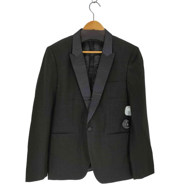 COMME des GARCONS HOMME DEUX(コムデギャルソンオムドゥ) AD2015 シルクラペル カシミヤ混 1Bテーラードジャケット メンズ JPN：S 【中古】【ブランド古着バズストア】