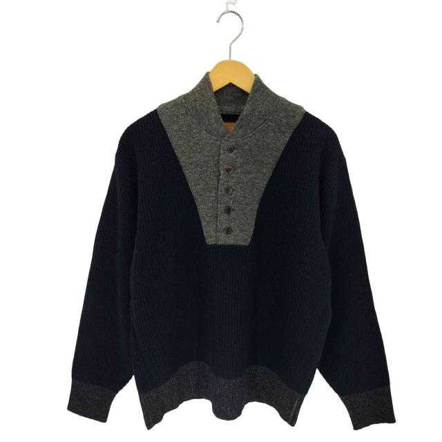 BY GLADHAND(バイグラッドハンド) RED GENT JEEP KNIT レッドジェント ヘンリーネック ジープニット セーター メンズ  M【中古】【ブランド古着バズストア】