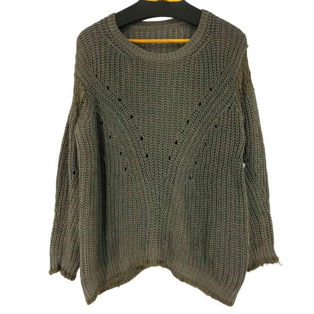 Yohji Yamamoto(ヨウジヤマモト) レーヨン切替コットンクロシェ編みニット レディース JPN：2 【中古】【ブランド古着バズストア】