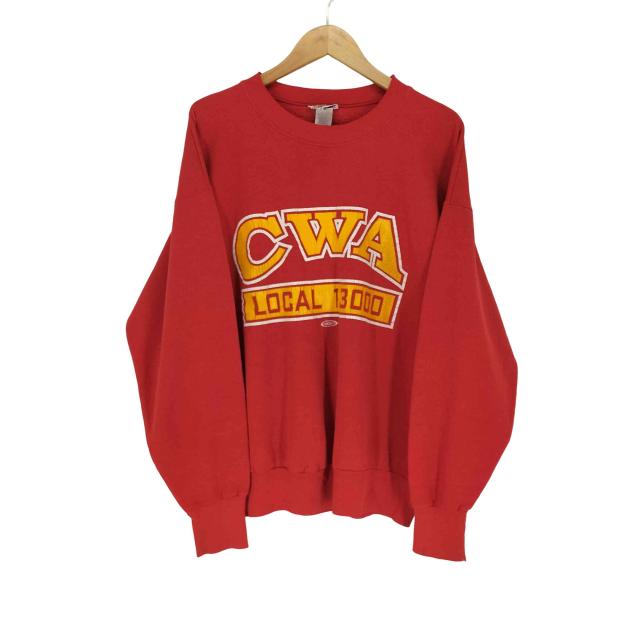 USED古着(ユーズドフルギ) {{MEDALLION}} USA製 CWA LOCAL 13000 フロントプリントクルーネックスウェット メンズ  XL【中古】【ブランド古着バズストア】