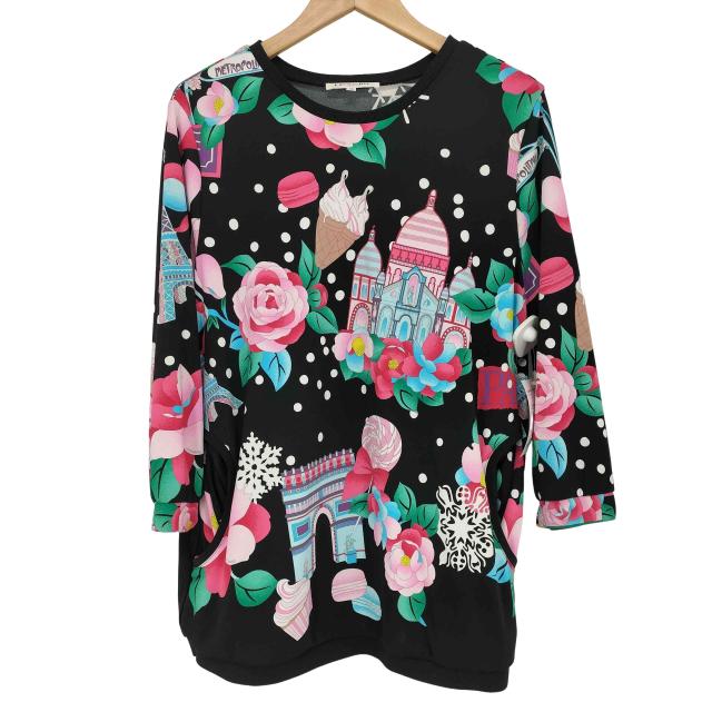 LEONARD SPORT(レオナールスポーツ) クリスマス柄  水玉 ドット 花柄 フラワー 長袖 Tシャツ カットソー ロンT  レディース JPN：44 【中古】【ブランド古着バズストア】