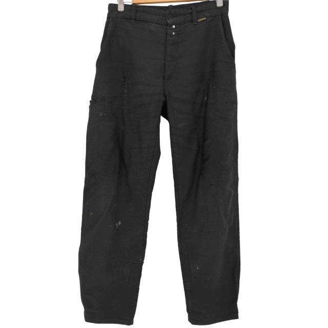 USED古着(ユーズドフルギ) {{Le Laboureur}} DROIT 99 ブラック モールスキン ワークトラウザー メンズ  38【中古】【ブランド古着バズストア】