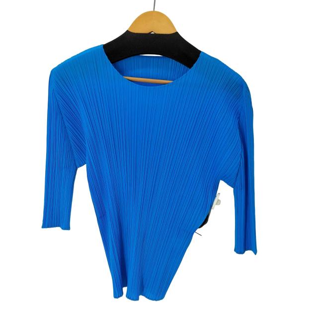 PLEATS PLEASE ISSEY MIYAKE(プリーツプリーズイッセイミヤケ) プリーツ 七分丈 カットソー レディース JPN：3 【中古】【ブランド古着バズストア】