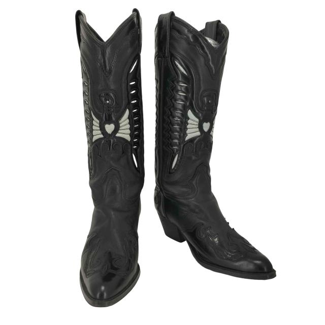 USED古着(ユーズドフルギ) JOE SANCHEZ ステッチデザイン ウエスタンブーツ レディース  38【中古】【ブランド古着バズストア】