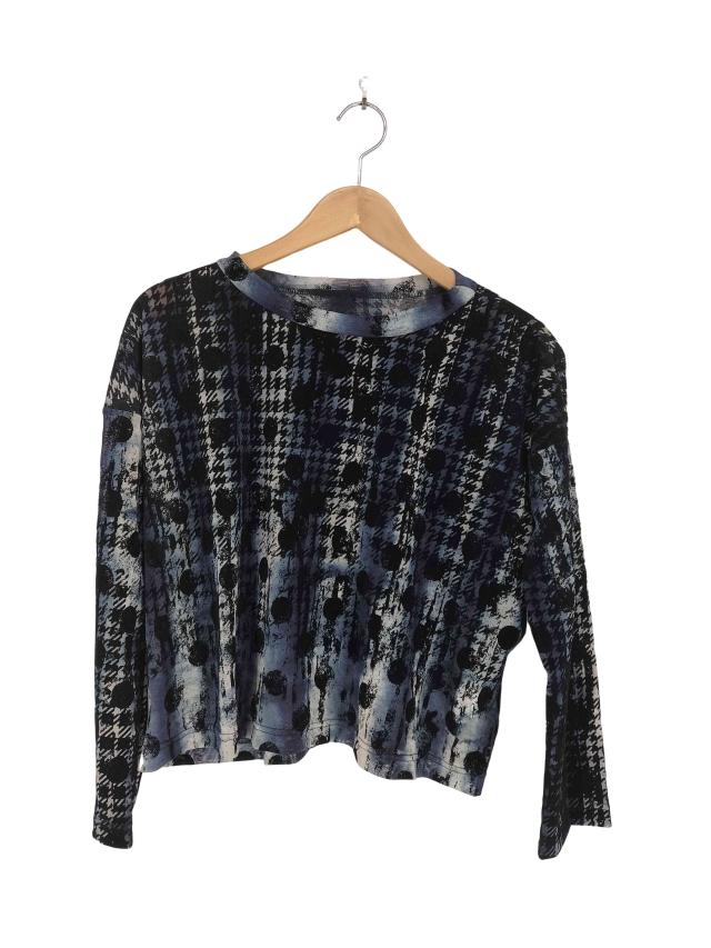 Ys(ワイズ) HOUNDTOOTH DOTS TULLE CROPPED ROUND NECK T レディース  2【中古】【ブランド古着バズストア】