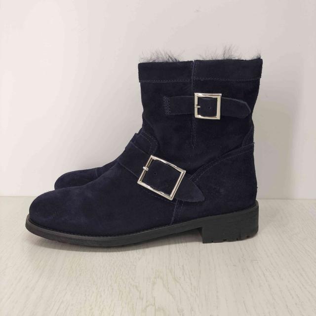 JIMMY CHOO(ジミーチュウ) YOUTH イタリア製 牛革 スエード 裏地ファー エンジニアショートブーツ レディース JPN：38 【中古】【ブランド古着バズストア】 JIMMY CHOO(ジミーチュウ) YOUTH イタリア製 牛革 スエード 裏地ファー