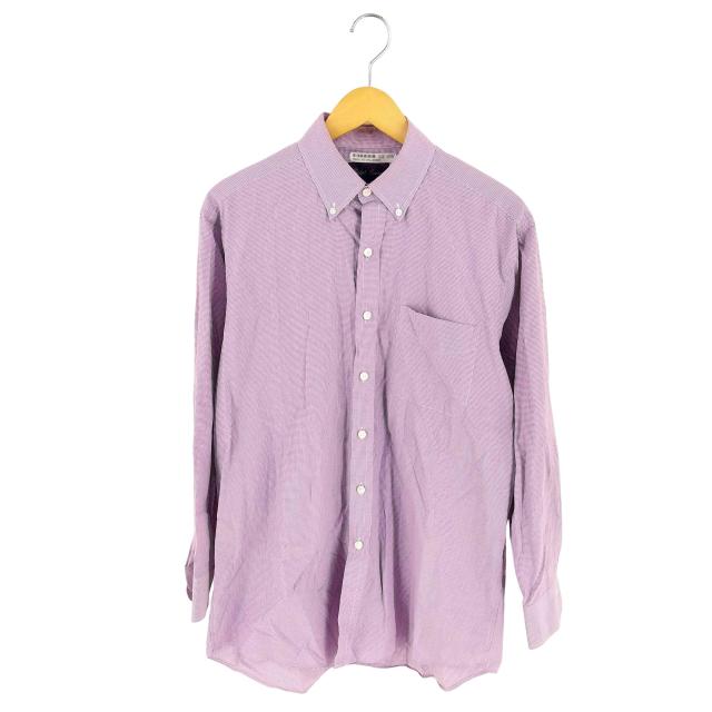 RALPH LAUREN PURPLE LABEL(ラルフローレンパープルレーベル) イタリア製 ギンガムチェック コットン ボタンダウンシャツ メンズ import：M 【中古】【ブランド古着バズストア】