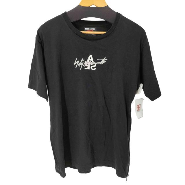 Yohji Yamamoto(ヨウジヤマモト) WILD SIDE ロゴプリント サイドジップクルーネックTシャツ メンズ  2【中古】【ブランド古着バズストア】