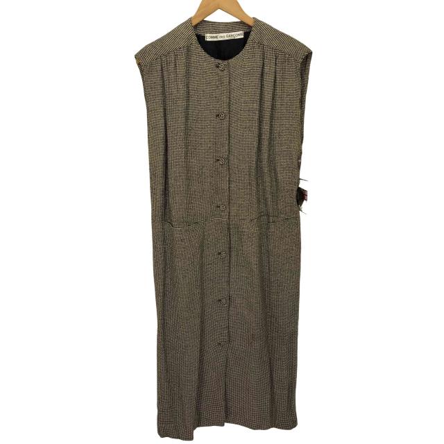 COMME des GARCONS(コムデギャルソン) 70S レーヨン100% 千鳥格子柄 ノースリーブワンピース レディース 表記無 【中古】【ブランド古着バズストア】