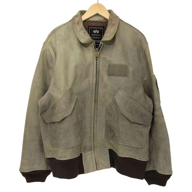 ALPHA INDUSTRIES(アルファインダストリーズ) CWU-45P レザー フライトジャケット メンズ import：XL 【中古】【ブランド古着バズストア】