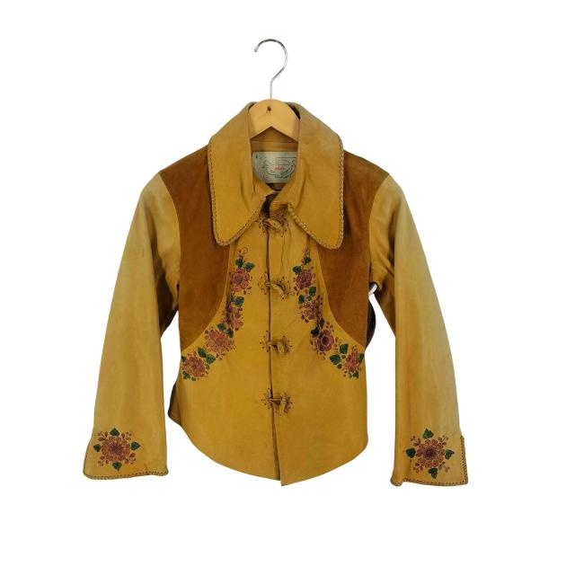 USED古着(ユーズドフルギ) {{char}} 70S 花柄 スエード 切替 レザージャケット レディース 表記無 【中古】【ブランド古着バズストア】