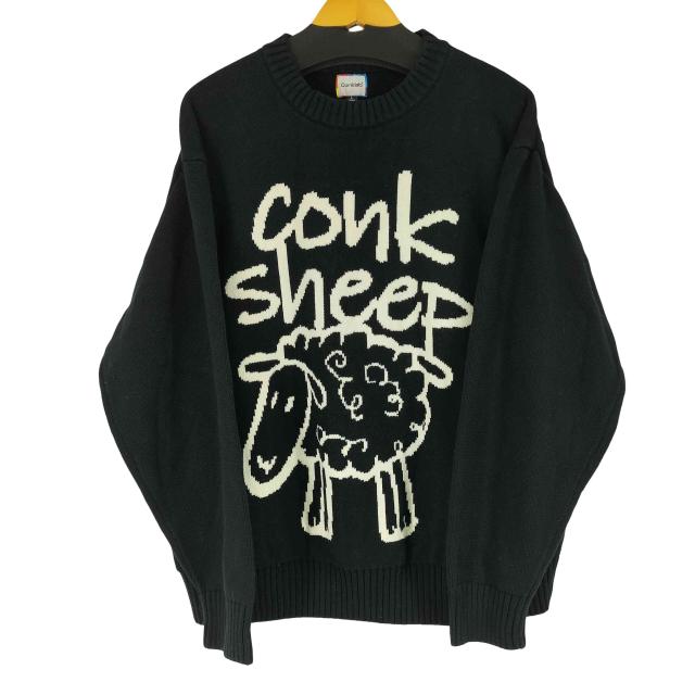 USED古着(ユーズドフルギ) {{CONKLAB}} フロントデザインニット レディース import：L 【中古】【ブランド古着バズストア】