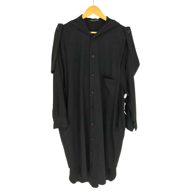 Yohji Yamamoto(ヨウジヤマモト) collections 25SS TA/PE CREPE DE CHINE HOODED DRESS クレープ デシン フード付 ドレス シャツ ワンピース レディース【中古】【ブランド古着バズストア】